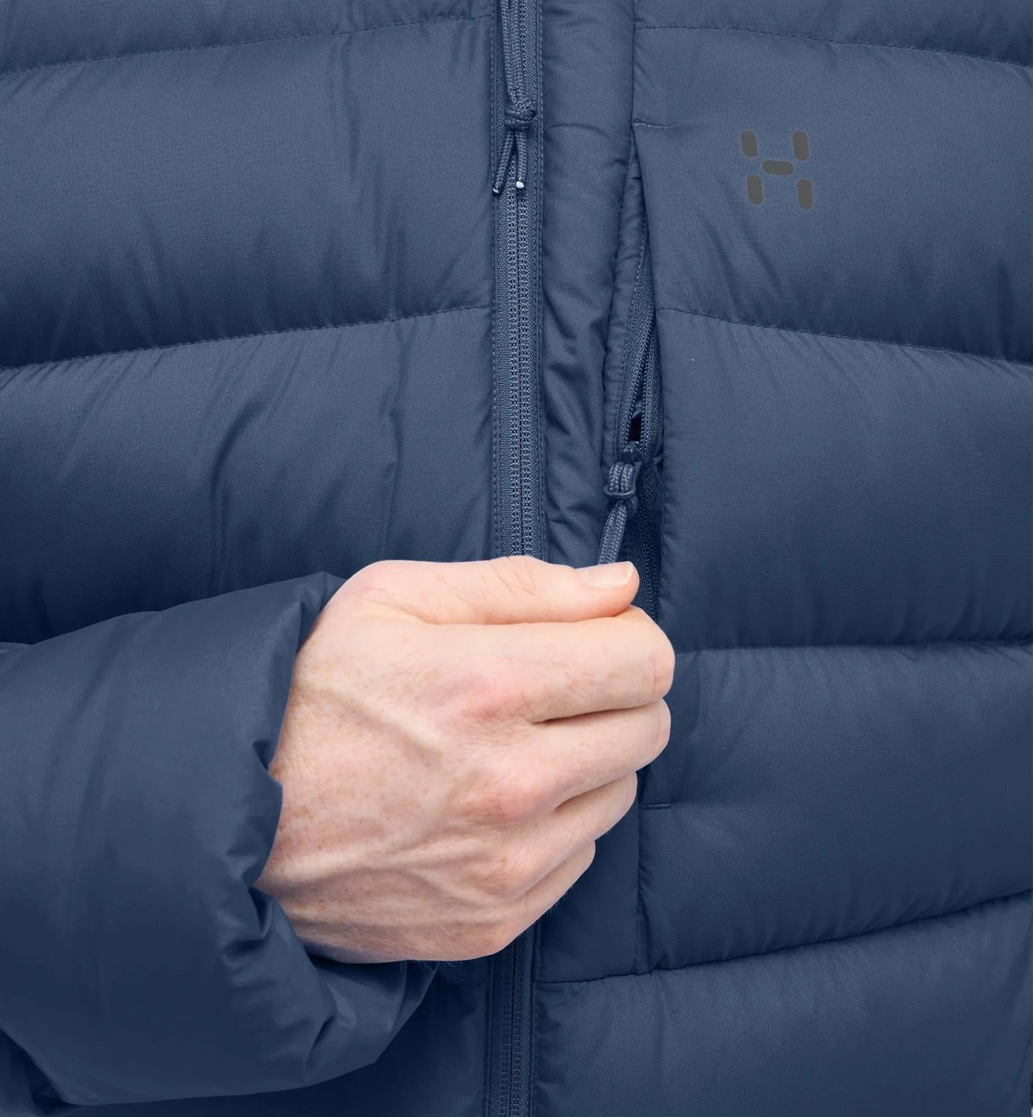 Haglöfs Rosson Down Hood Men Jakke Mørkeblå | modostore.no